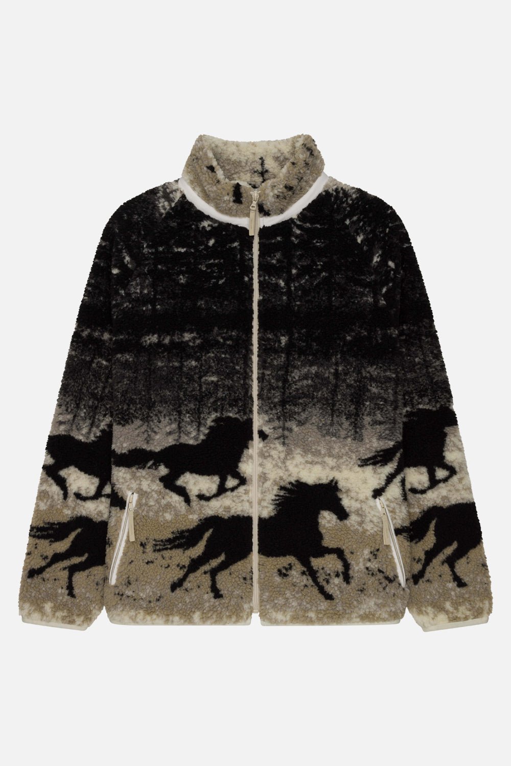 Printed Terry Fleece Jacket Wild Horses | Kuwalla Tee