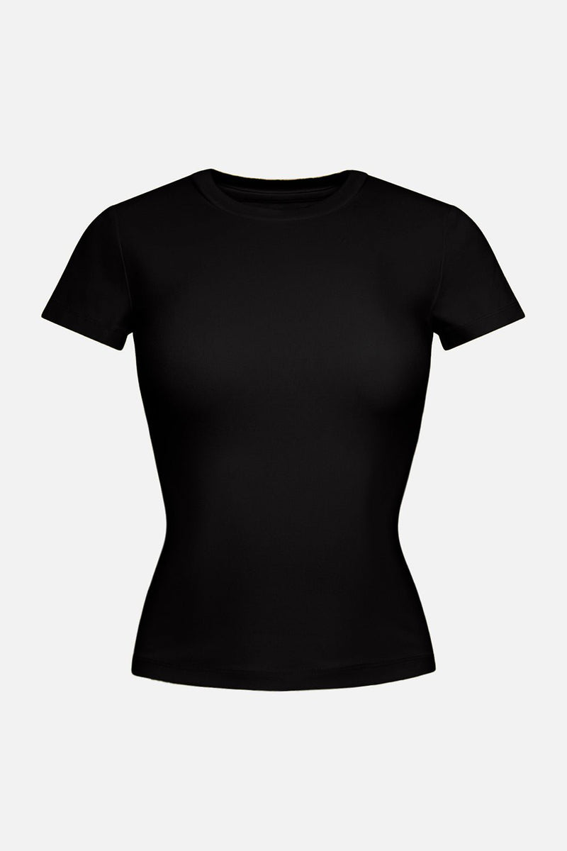 Micro Rib Tee Black | KUWALLA TEE
